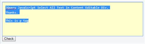 Code Samples Jquery Javascript Select All Text In Content Editable Div
