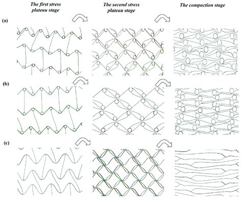 Deformation Trend Of Unit Cell Of Three Honeycomb Structures A Tmh