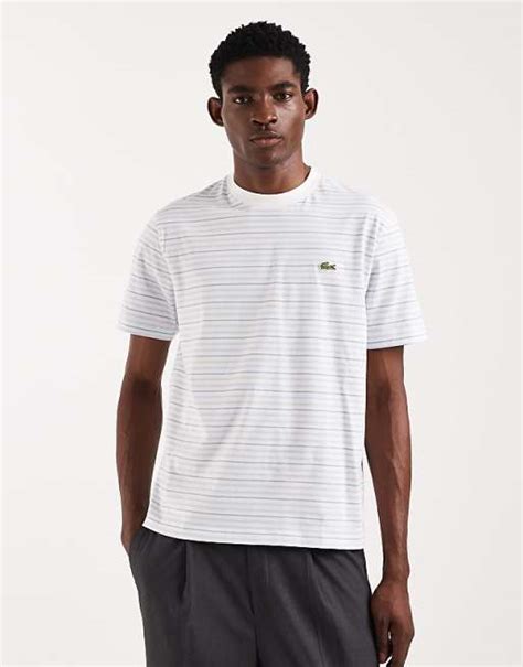 Lacoste Stripe Relaxed Fit T Shirt In Light Blue Asos