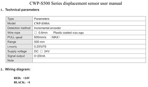 Calt 500mm Draw Wire Encoder 24vdc Supply 4 20ma Output