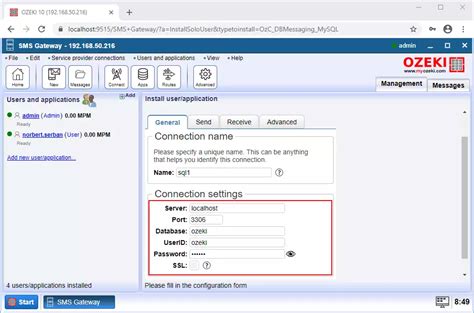 send sms from sql database