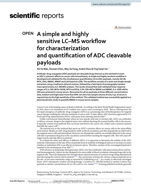 Pdf A Simple And Highly Sensitive Lcms Workflow For Characterization And Quantification Of