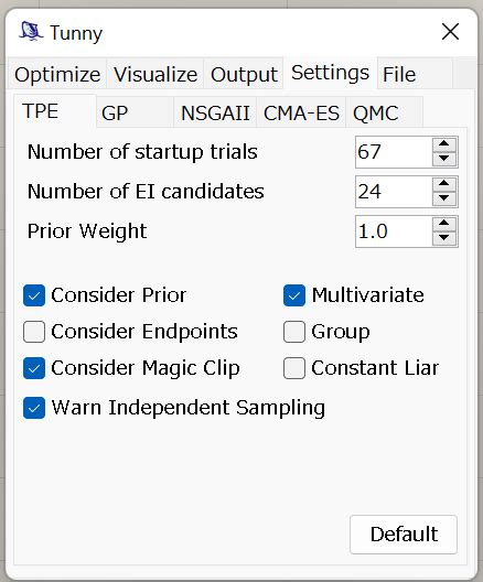 Settings Tab Tunny Docs