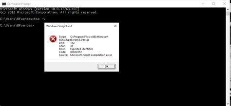 Tsc Command Not Working In Expected Identifier Issue Microsoft TypeScript