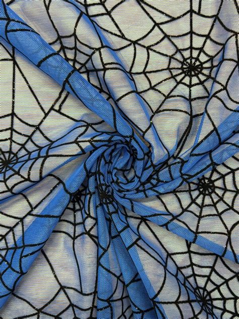 1 Yard Blue Spider Print Mesh Fabric Multipurpose Michaels