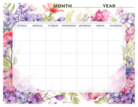 10 Blank Calendar Printables