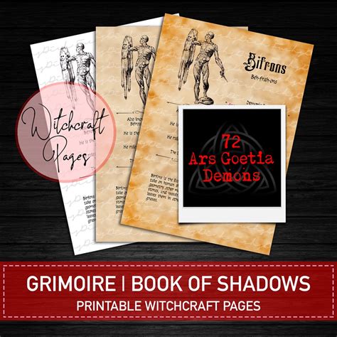Fuchsdich Printable Bifrons 72 Ars Goetia Demons Witchcraft Pages