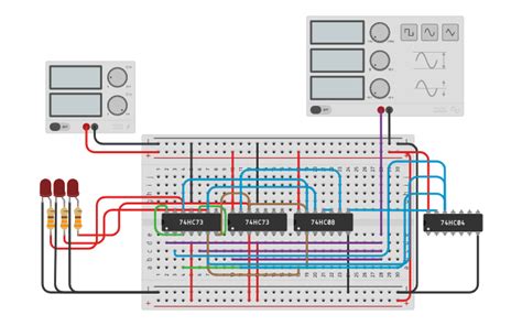 Circuit Design Modulo 6 Crescente Tinkercad