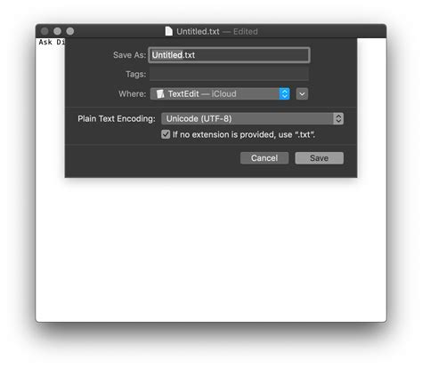 Macos How Can One Save A File As Plain Text In Textedit Ask Different