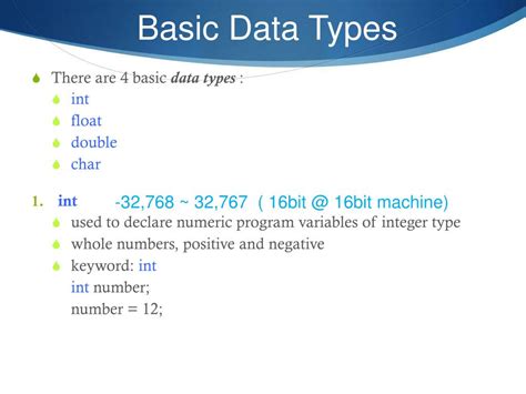 Ppt Basic Data Types Powerpoint Presentation Free Download Id1869361