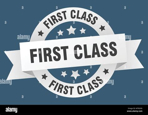 First Class Ribbon First Class Round White Sign First Class Stock