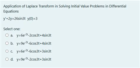 Application of Laplace Transform in Solving Initial Value Problems in Dif..