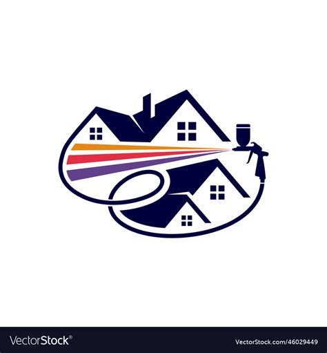 Spray Paint Logo With Home Concept Royalty Free Vector Image