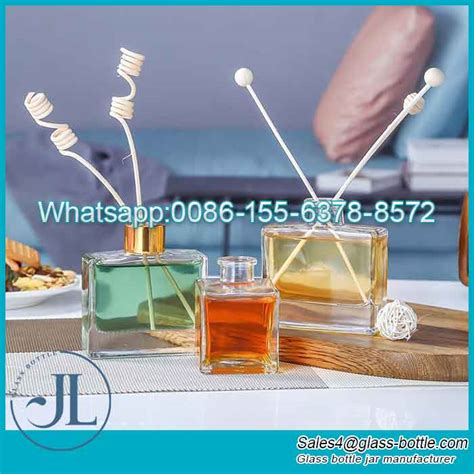 Flat Square Fragrance Diffuser Bottles Whlesale Aroma Bottles Jl Glass Perfume Bottle Supplier