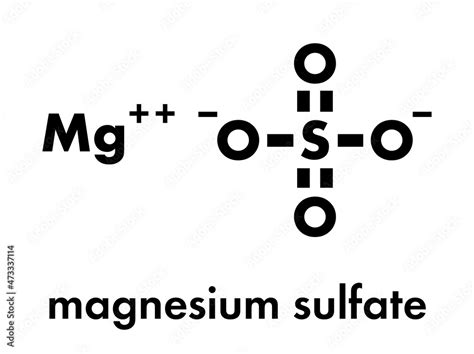 Epsom Salt Magnesium Sulfate Heptahydrate Crystal Structure Many Uses Include As Drug To
