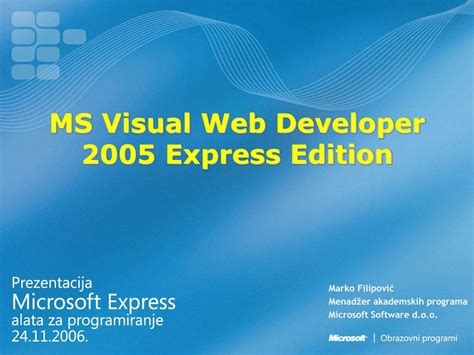 Ppt Ms Visual Web Developer 2005 Express Edition Powerpoint