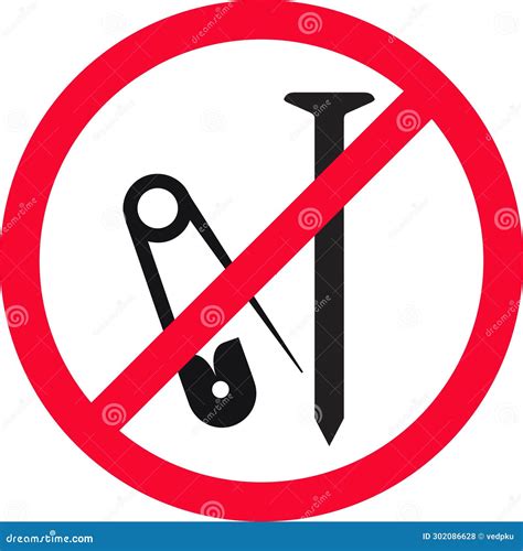 Metal Nail Not Allowed No Safety Pin Sharp Object Not Allowed