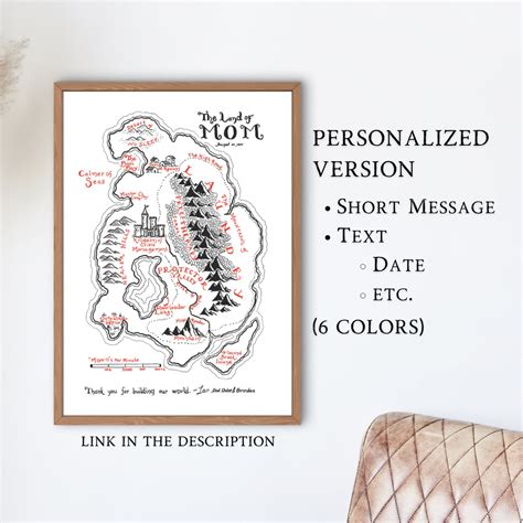 Mom T Printable Mom Map Art Unique T For Mom Mom Birthday T Mom Appreciation T