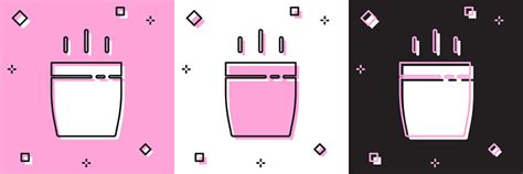 분홍색과 흰색 검은 색 배경에 고립 된 커피 컵 아이콘을 설정합니다 차 컵 뜨거운 음료 커피 벡터 검은색에 대한 스톡 벡터 아트 및 기타 이미지 Istock