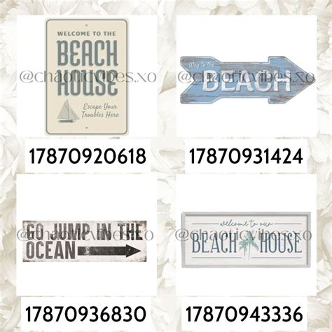 Bloxburg Coastal Decals For Your Beach House