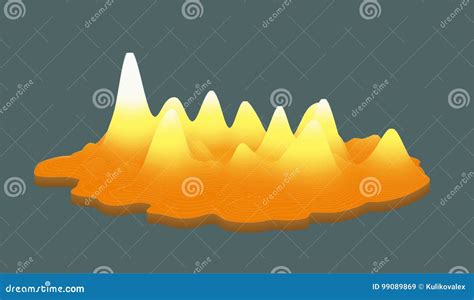 3d Topography Vector Map Simple Infographic And Charts Terrain Height