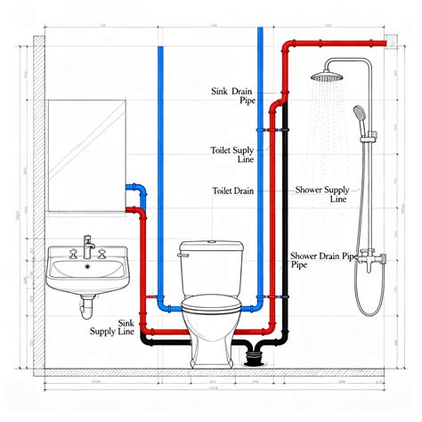 Bathroom Plumbing Layout Drawings Ai Generated