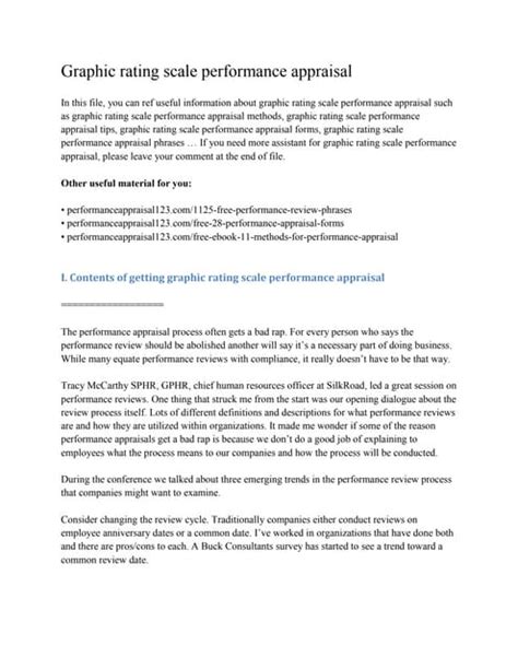 Graphic Rating Scale Performance Appraisal Docx
