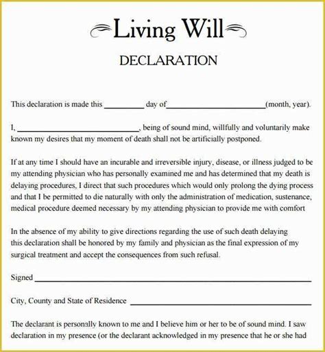 Free Will Template Download Of Living Will Template 8 Download Free