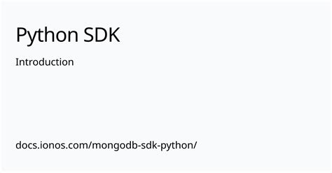 introduction python sdk