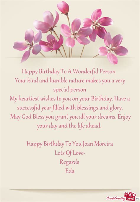Happy Birthday To A Wonderful Person💐 Free Cards