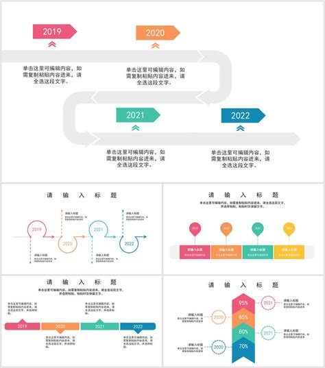 绿色流程时间轴关系图ppt模板 完美办公