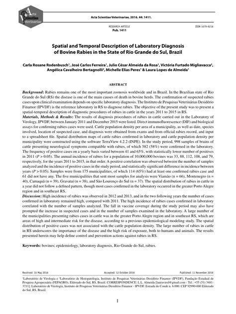 Pdf Spatial And Temporal Description Of Laboratory Diagnosis Of