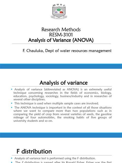 lecture 11 analysis of variance anova pdf
