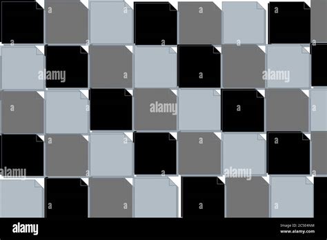 Black Gray Tiles Misaligned Or Unevenly Cropped Pattern Background Illustration Stock Photo