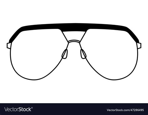 Angular Aviator Frame Glasses Fashion Accessory Vector Image