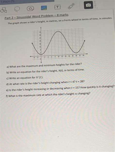 Solved 1docx 1 Part 2 Sinusoidal Word Problem 8