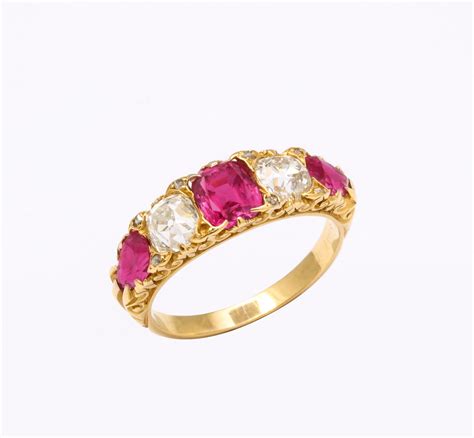 Victorian 5 Stone Ruby And Diamond Ring James Robinson Inc