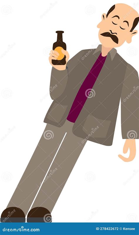 Tipsy Cartoon Man With Beer Stock Vector Illustration Of Business