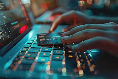 Premium Photo Secure Payment On The Screen Hands Over The Keyboard On