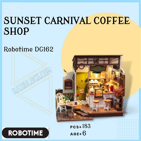 Robotime™ Dg162 Sunset Carnival Coffee Shop Brick Set Kazi Block