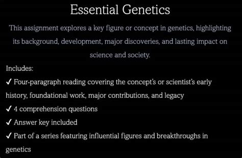 Genes And Chromosomes Essential Genetics Science Reading Tpt