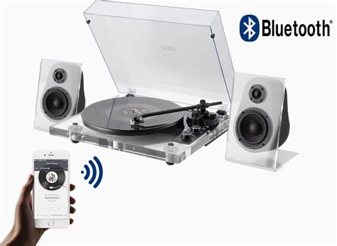 Modern Acrylic 2 Speed Bluetooth Turntable Vinyl Record Player RP 205 AISON Modern Turntable