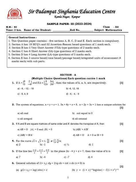 maths sqp iii pdf