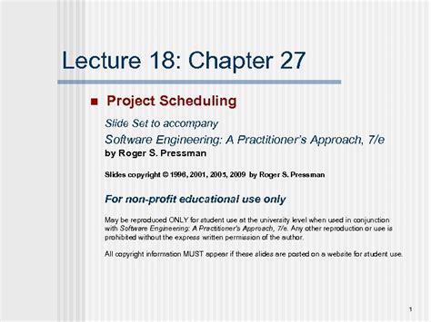 lecture 18 chapter 27 n project scheduling slide