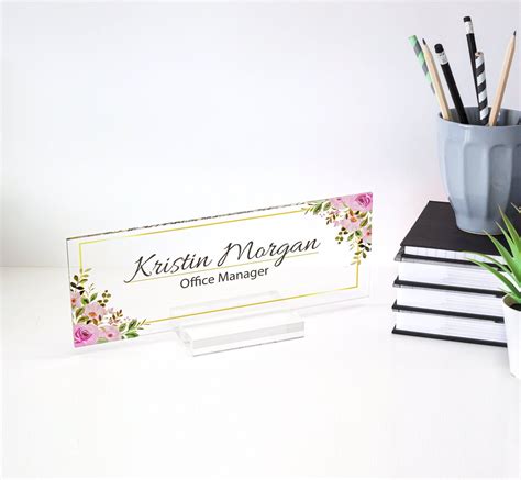 Personalized Name Plate For Desk Nameplate Sign Modern Office Business