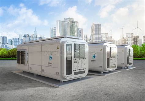 Energy Storage System Or Battery Container Unit For Smart City Stock