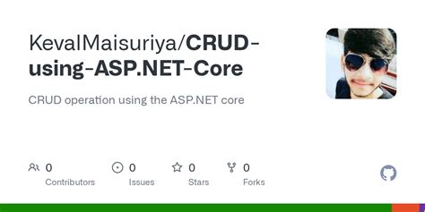 Github Kevalmaisuriya Crud Using Asp Net Core Crud Operation Using The Asp Net Core