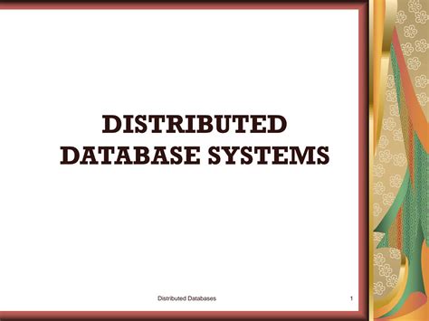Solution Topic 7 Distributed Database Systems Studypool