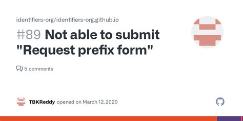 Not Able To Submit Request Prefix Form · Issue 89 · Identifiers Org