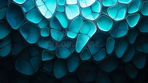 Abstract Blue Organic Pattern With Interconnected Shapes Stock